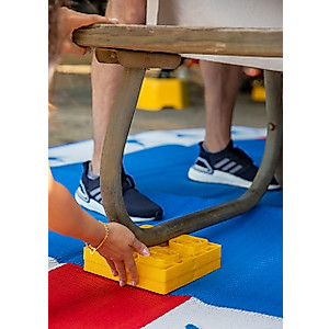 Camco Heavy Duty Leveling Blocks, Ideal For Leveling Single and Dual Wheels, Hydraulic Jacks, Tongue Jacks and Tandem Axles (4 pack) , Yellow - 44501