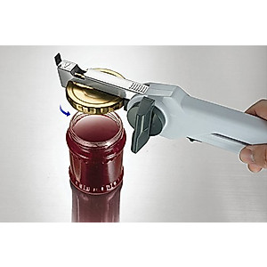 Simposh Multi-Functional Can, Jar & Bottle Opener | Handheld All-in-One Opener for Cans, Jars, Metal Bottle Caps, Plastic Bottle Screw Caps, Pull Tab Cans, Tin Can Lids | Portable Adjustable Manual