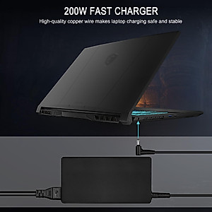 FLGAN OEM 200W 20V 10A Charger for MSI MS-17L5 ms-1584 MSI Creator M16 B13 B13VF CreatorPro M16 B13VI MSI Katana 15 B12VGK B12VFK B12VEK B13VEK B13VFK B13VGK Laptop a21-200p2b adp-200jb f power supply