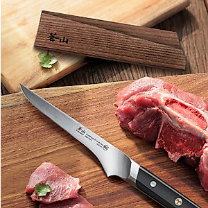 Cangshan 1021554 Solid Ash Wood Magnetic ANCHOR Knife Sheath Only for 6-Inch Boning Knife