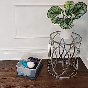 HOMZ 8-Pack Snaplock, Small Clear Plastic Storage Bins with Lids, 12 Quart, Gray