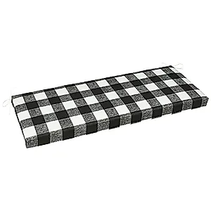 Pillow Perfect Outdoor/Indoor Anderson Matte Bench/Swing Cushion, 1 Count (Pack of 1), Black