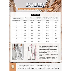 EVALESS White Cargo Pants Women Fall High Waist Straight Wide Leg Hiking Pants for Women Fashion 2023 Baggy Casual Work Teacher Pants Loose Trousers with Pockets Size US 8