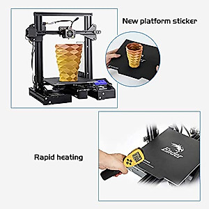 Creality 3D Official 1 Pack 1 Black 1 White PLA Filament 1.75mm 1KG 2.2 lbs 3D Printer Filament with Creality 3D Original Ender 3 Ultra-Flexible Removable Magnetic Build Surface 3D Printer Heated Bed