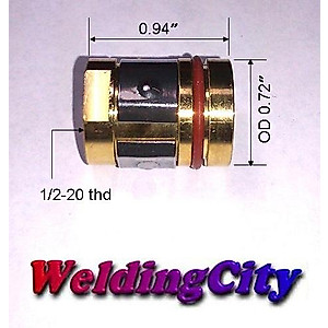 WeldingCity MIG Welding Gun .035" Accessory Kit (Contact Tip-Gas Nozzle-Gas Diffuser) for Miller MIGmatic M-series M-25/M-40 and Hobart MIG Guns