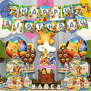 Winnie The Pooh Cupcake Stand, Pooh Bear Birthday Party Decorations, Cute Winnie Cupcake Tower for Kids Birthday Baby Shower Party Supplies