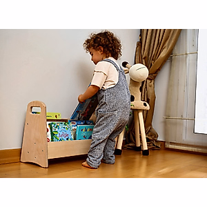 Montessori Freestanding Bookshelf | Storage Bookshelf | Easy Access Wooden Book Rack | Storage with Wooden Shelves for Your Kid's Books | Perfect Height for Kids (Small)