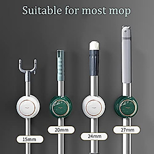 HAYAN Broom & Mop Holder, No-Drilling Wall Mount Broom Gripper Organizer, Mop Broom Hanger, Lightsaber Holder Storage (White, 1 pcs)