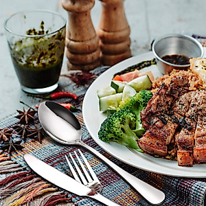 Hiware 12-Piece Dinner Spoons Set, Food Grade Stainless Steel Spoons Silverware for Home, Kitchen or Restaurant - Mirror Polished, Dishwasher Safe, 7.3 Inch