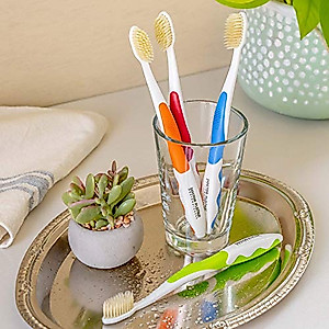 MOUTHWATCHERS Dr Plotkas Extra Soft Flossing Toothbrush Manual Soft Toothbrush for Adults, Ultra Clean Toothbrush, Good for Sensitive Teeth and Gums, Multicolor, 12 Pack