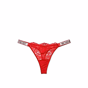 Victoria's Secret Women's Lace Thong Underwear, Women's Panties, Very Sexy Collection, Red (S)