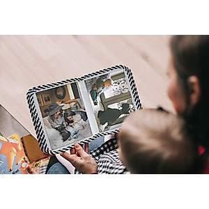 ABCKEY My Family And Friends Baby Photo Album With Sunflower Baby-safe mirror Holds 18 Photos