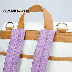 Ramhorn Diaper Bag Multifunction Travel Backpacks for Mom with Insulated Pockets and Laptop Compartment, purple