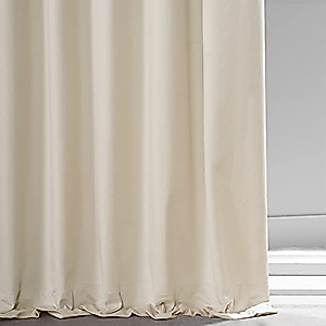 HPD HALF PRICE DRAPES Blackout Solid Thermal Insulated Window Curtain 50 X 96 Signature Plush Velvet Curtains for Bedroom & Living Room (1 Panel), VPYC-SBO198593-96, Diva Cream