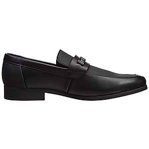 Calvin Klein Men's Jameson Loafers, Black Leather, 12