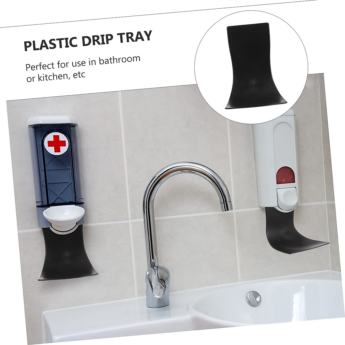 Abaodam 4 Pcs Water Tray Foam Drip Tray Body Wash Container Wall Mounted Drip Tray Dispenser Tray Water Dispenser Cup Holder Wall Cup Holder Universal Cup Holder Conditioner Plastic Soap