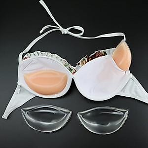 Silicone Bra Inserts Bra Pad Breast Enhancers Waterproof Gel Inserts Reusable Bra Lift for Women Girls Bikini Push Up Breast Pads(skin)