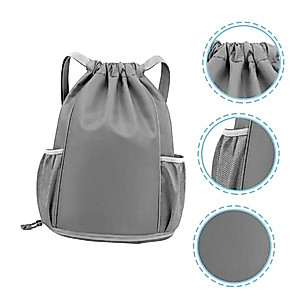 VALICLUD 4pcs travel bag basketball bag Drawstring Bag with Shoes Compartment Sports Backpack gym bag for men shoes organizer Drawstring Sports Bag Men's bag adjustable man nylon