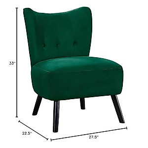 Gray Accent Chair, Living Room Chairs Trendy Armless Solid Wood Comfy Modern Home Furniture 27.50" L X 22.50" W 33" H