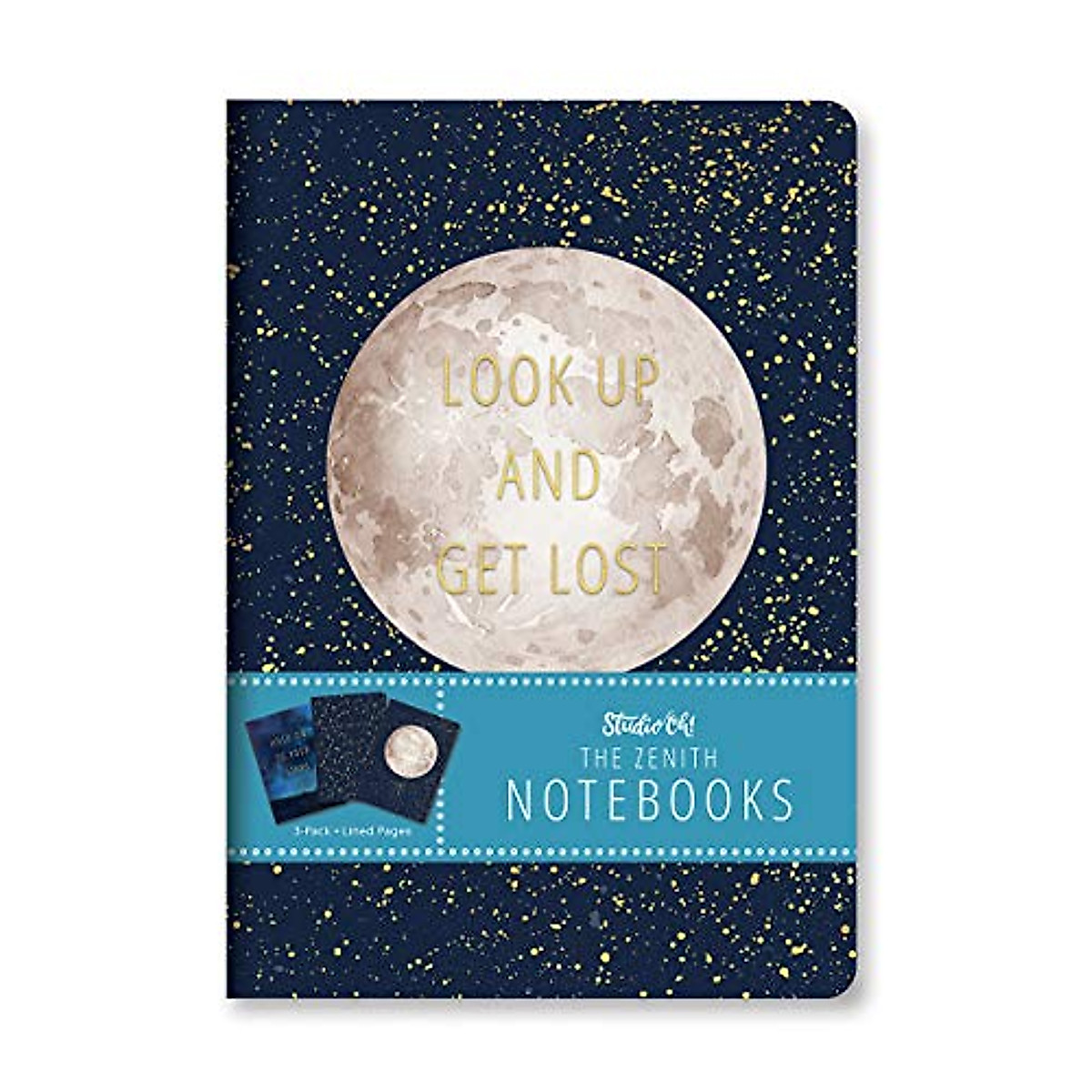 Notebook Trio by Studio Oh! - Set of 3 - The Zenith - 5.75" × 8.25" - 3 Coordinating Cardstock Cover Designs - 80 Lined Pages - for School, Work & Home