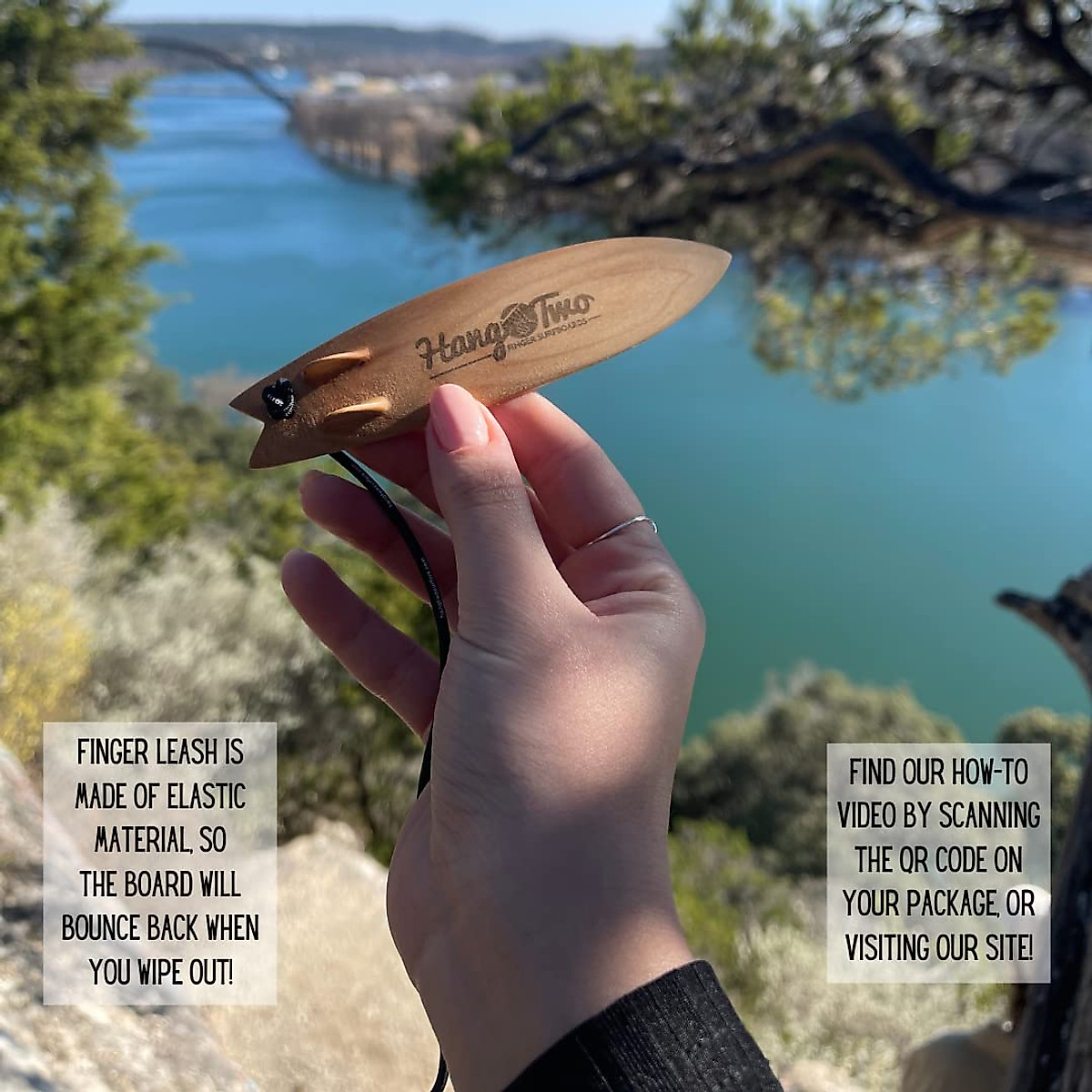 Hang Two Finger Surfboards Hang Two Surfers Wood Finger Surfboard Kit (Driftwood)