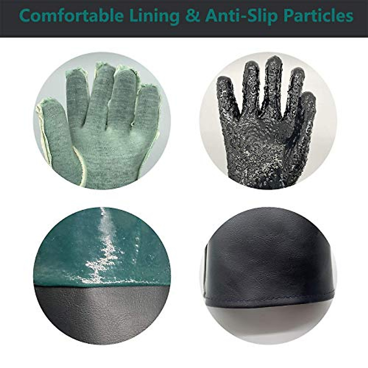 HOLDWIN Rubber Sandblaster Gloves for Abrasive Blasting be Used on Sandblast Cabinet Sand Blasting Gloves With Particle