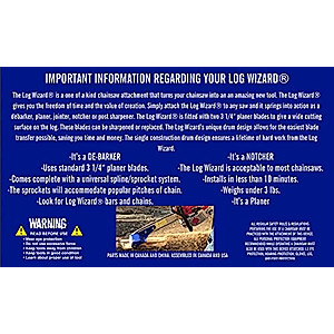 FORESTER Log Wizard Debarking Tool - Chainsaw De-Barker Multisaw Attachment Wood Planer Notching Bark Removal Logging Tools and Equipment Wood Planer Accessories Wood Shaver Model LogW-4000 Hard Case