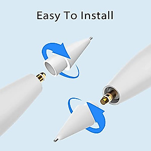 Upgraded 2 Pack Pencil Tips for Apple Pencil ,No Wear Out Fine Point Precise Control Pencil Replacement Nibs ,Compatible with Apple Pencil 1st Gen and 2nd Gen/ iPad Pro Pencil ,White