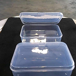 Feamos Plastic Transparent Storage Box Case with Lid Collection Container Pack of 2