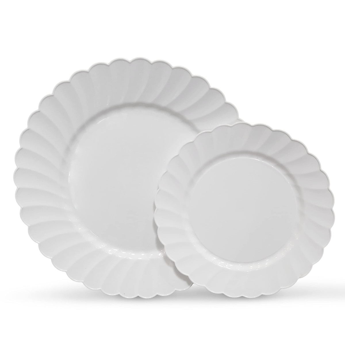 Premium Hard Plastic Round White Plates – 100 x 6” -Washable & Reusable - Party Supplies For Birthdays, Celebrations, Buffets, Fiestas, Catering & More