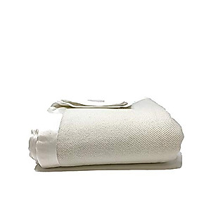 Himalaya Trading Company 100% Cashmere Luxury Queen Bed Blanket in White, Extra Soft Plush Twill 2-Ply Weave, Silk Satin Border, Sustainably Hand Woven, 90" x 90" Size (White)