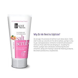 Bon Vital' BV Spa Exfoliating Salt Scrub Glows, Pink Grapefruit Body Scrub to Repair Dry Skin, Exfoliant Made with Dead Sea Salt, Jojoba, Olive, & Safflower Oil, Anniversary Gift for Women