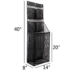 ALYER Multifunctional Over The Door Laundry Basket,Behind The Door Storage Organizer for Laundry,RV,Dorm,Bathroom,Bedroom,Pantry, Nursery,Kitchen,Black