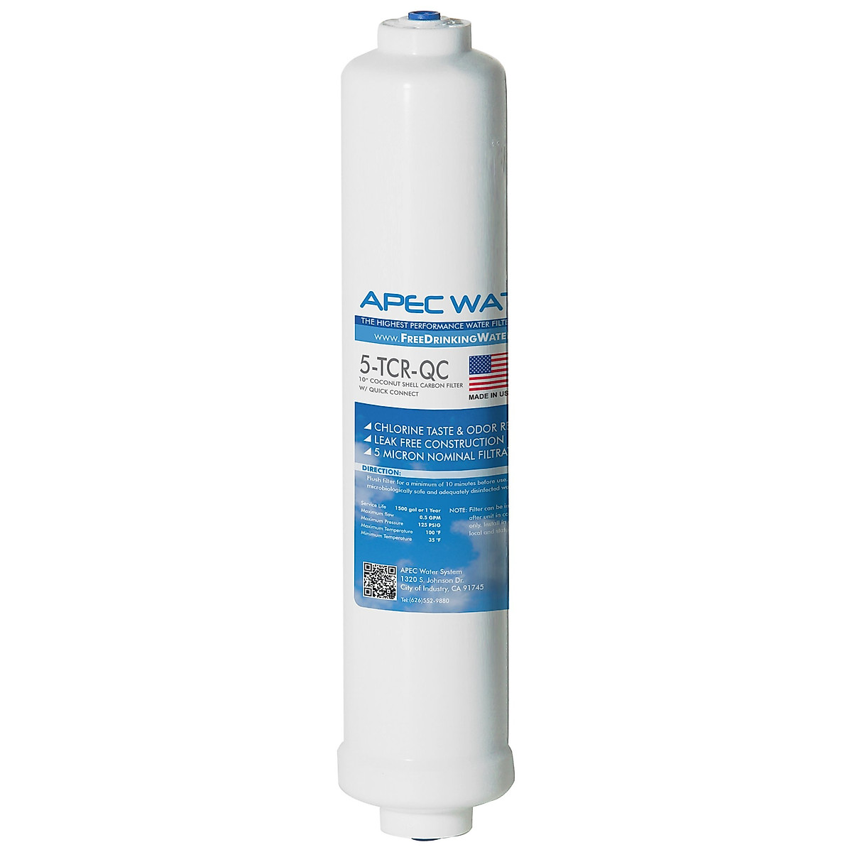 APEC Water ULTIMATE Series Replacement Filter Set for RO Systems + APEC Inline Carbon Filter