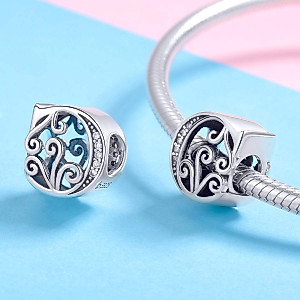 925 Sterling Silver Letter C Charms for Pandora Bracelets Alphabet Initial Beads Jewelry Gift for Women
