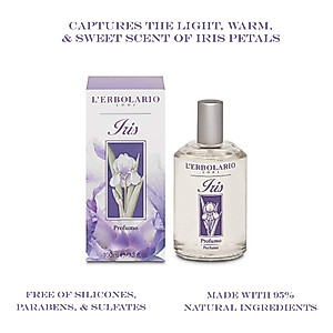 L'Erbolario Iris - Notes Of Bergamot, Iris And Vanilla - Sensual Fragrance For Women - Sweet Notes Of Iris Are Transferred To The Skin - Effuses Intensity - Long Lasting - 3.3 Oz EDP Spray