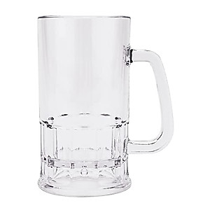 G.E.T. Shatter-Resistant Plastic Beer Mug / Stein, 20 Ounce, BPA Free, 00085-1-SAN-CL-EC, Pack of 4