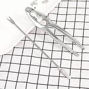 BESTonZON Home Tool Set 16pcs/ set Home for Artifact Nut Lobster Picks Tool Forks Scissors Steel Peeling Restaurant Gadgets To Needle Shellers Eat Plier Kitchen Opener Hairy Crabs and Lobster Crackers