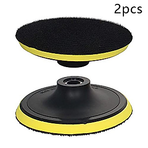 Utoolmart 2Pcs Grinder Sanding Polishing Sticky Disc, Backing Backer Pad, 5 inch Hook and Loop Backing Pad, Orbital Sander Polisher Sanding Pad, for Random Orbit Sander Polish Buffer
