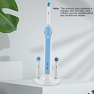Toothbrush Charger for Oral B, POEXUJING Portable Inductive Electric Toothbrush Charger for Model 3757 with 2 Toothbrush Head Holders and 2 Dust Caps, Charging Base Power Cord for Travel Replacement