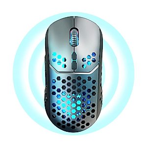 NORMIA RITA 【Dual Modes】 Honeycomb Wireless Mouse Bluetooth and 2.4GHz Two Modes Connection Computer Mouse with 7 Colors Backlight Silent Mouse 4 DPI Levels for Gaming, Working