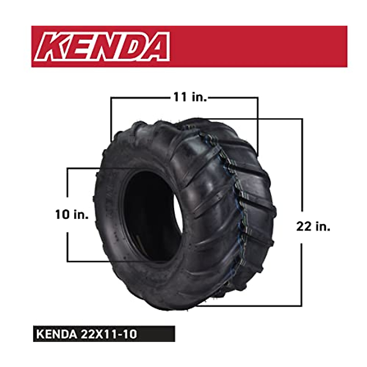 Kenda 22x11-10 4 Ply Lawn and Garden Rear Mower Tires for Grasshopper Mowers with Bottle Opener Key Chain (22x11-10 2 Pack)
