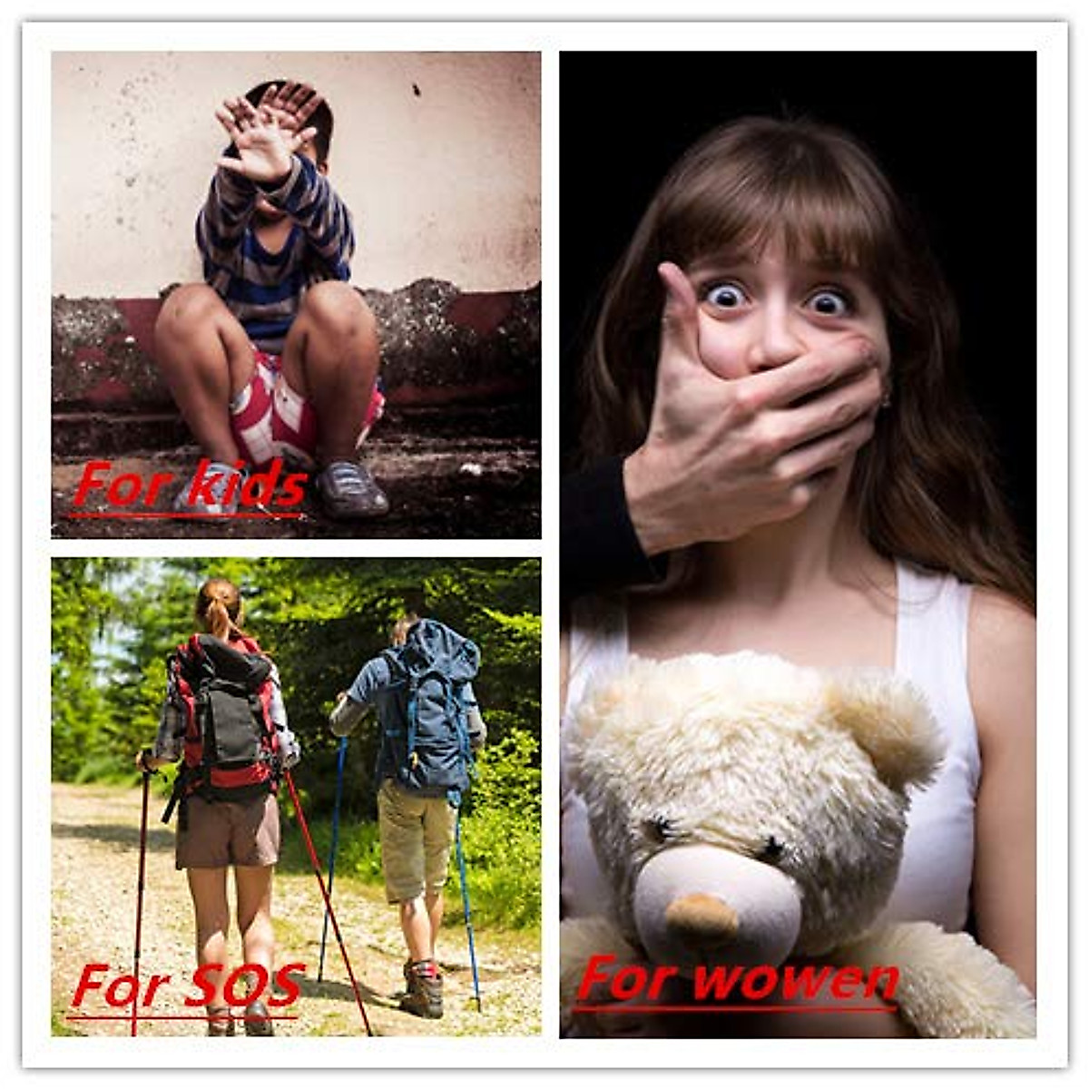 Portable Mini Motion Detector Alarm + 120DB Ear-Piercing Siren + SOS LED Light, Hotel Door Room Security Device for Female Women Kids Life Safety While Travelling Alone 2-Pack