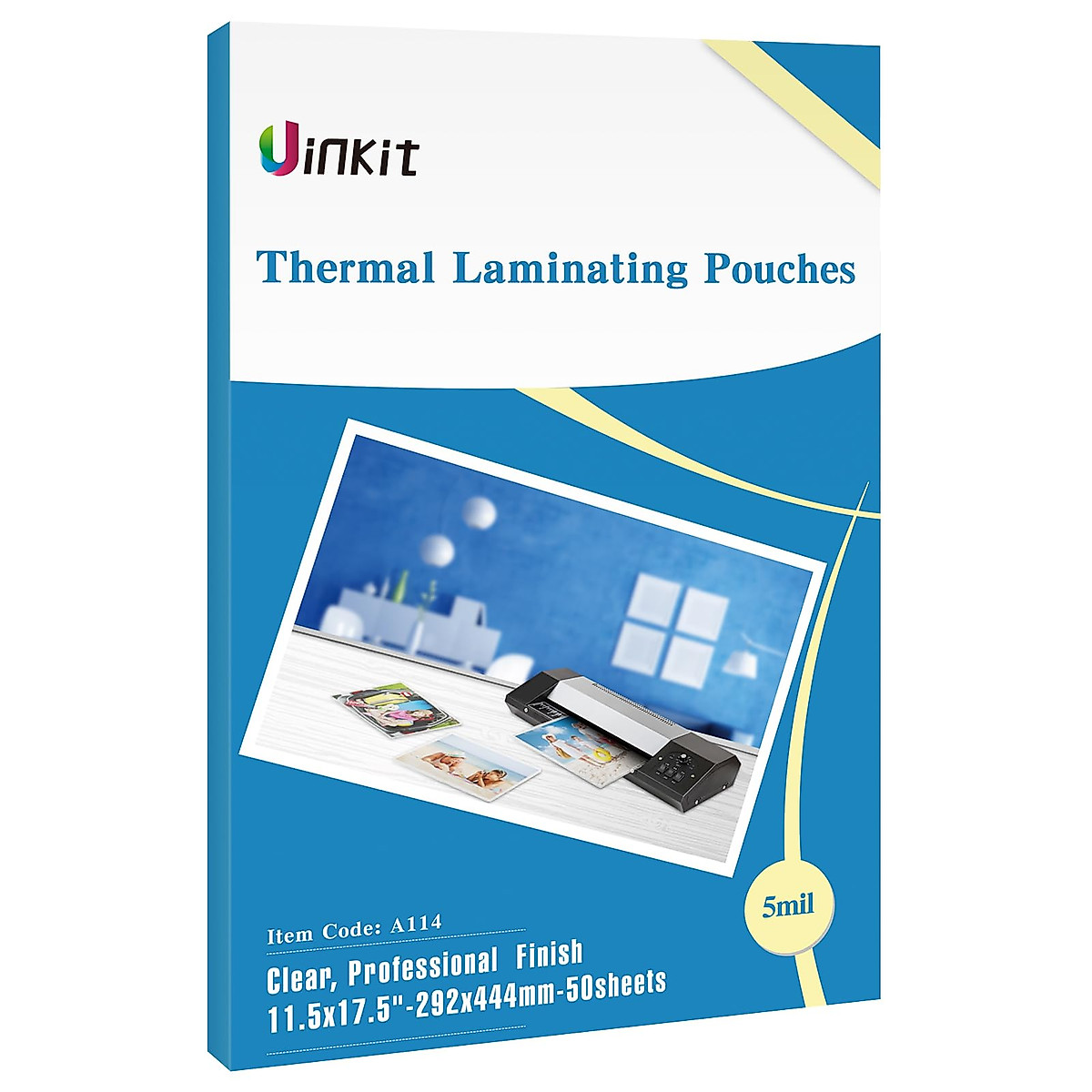 Uinkit Hot Thermal Laminating Pouches 5Mil Thick for Extra Protection 11.5x17.5 inches Laminating Sheets for Sealed 11x17inches Document and Photo 50 Pack A3 Menu Taloid Size