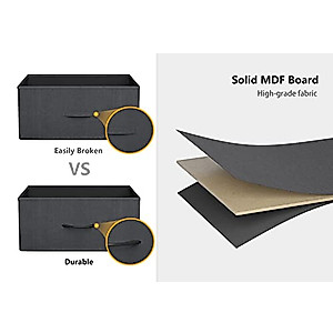 Cubiker Dresser Storage Tower, 4 Drawers Fabric Organizer Unit for Bedroom Hallway Entryway Closets, 16" Small Dresser Clothes Storage with Sturdy Steel Frame Wood Top, Black Grey