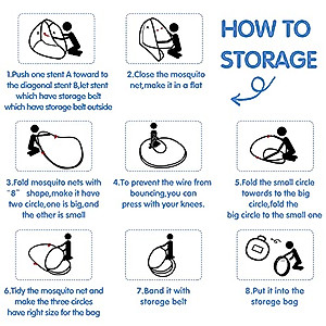 Tatuo Mosquito Net for Bed Portable Folding Net Bed with Bottom Pop up Mosquito Net Tent for Indoor and Outdoor Use Mosquito Netting for Adults Trip Camping Travel Home(78.7 x 70.8 x 59 Inch)