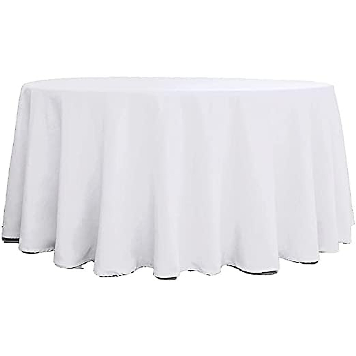 BalsaCircle 10 pcs 120 inch White Round Tablecloths Fabric Table Cover Linens for Wedding Party Polyester Reception Banquet Events Kitchen Dining