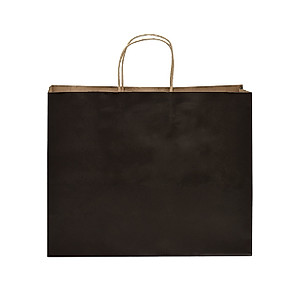 Prime Line Packaging 16x6x12 50 Pack Black Gift Bags with Handles, Large Paper Bags, Bulk for Small Business, Boutique, Shopping, Gift Wrap, Favors