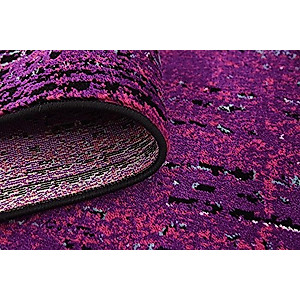 Unique Loom Imperial Collection Paisley, Distressed, Border, Vintage, Modern, Abstract Area Rug, 8 ft x 11 ft 6 in, Lilac/Black