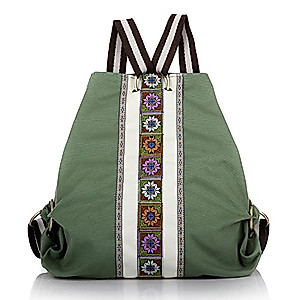 Women Canvas Backpack Daypack Casual Shoulder Bag, Vintage Heavy-duty Anti-theft Travel Backpack
